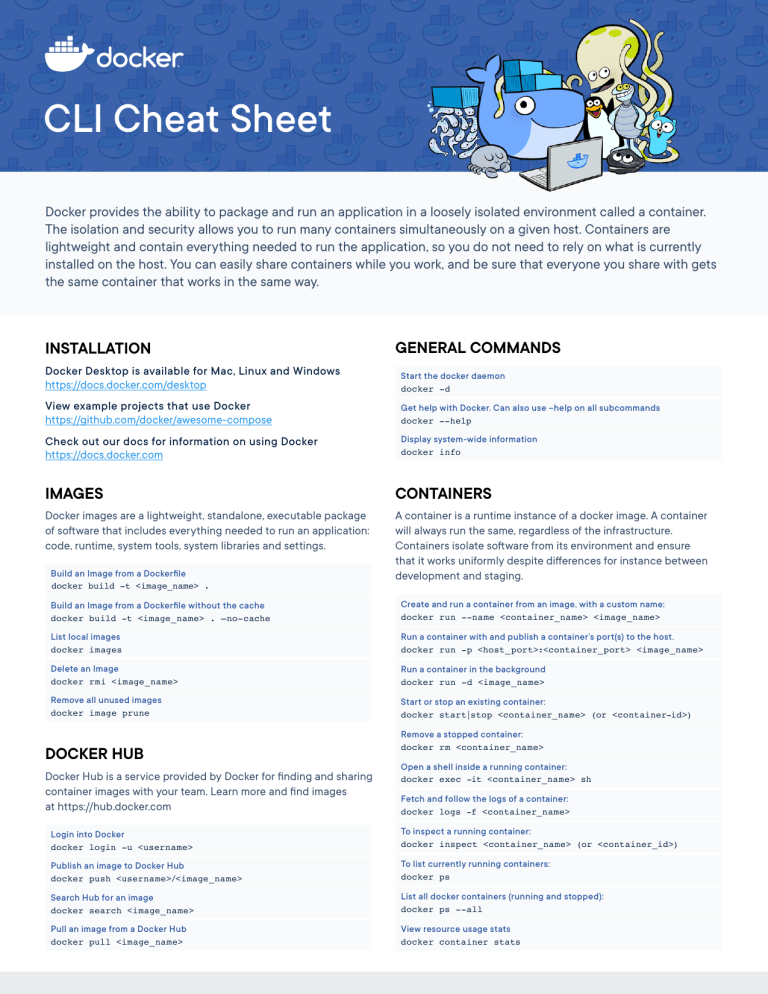 Docker CLI Cheat Sheet: Essential Commands for Container Management