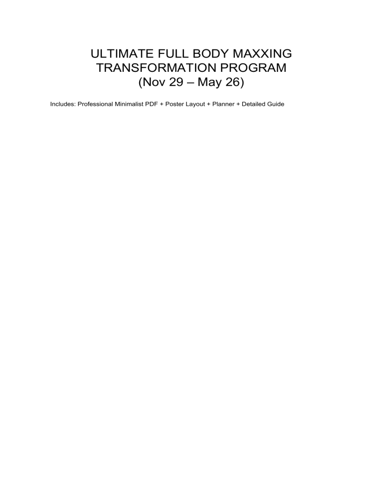 Ultimate Full Body Maxxing Transformation Program: 6-Month Fitness Guide