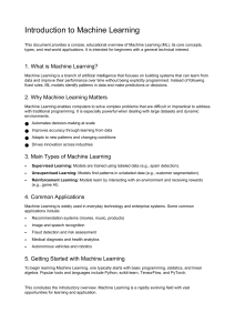 Introduction to Machine Learning Lecture Slides