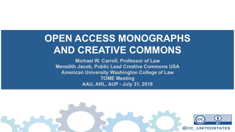 Open Access Monographs & Creative Commons