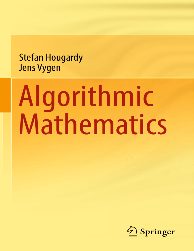 Algorithmic Mathematics: A University Textbook by Hougardy & Vygen