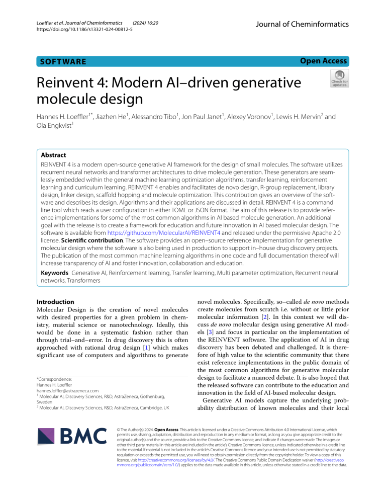Reinvent 4: AI-Driven Generative Molecule Design Framework