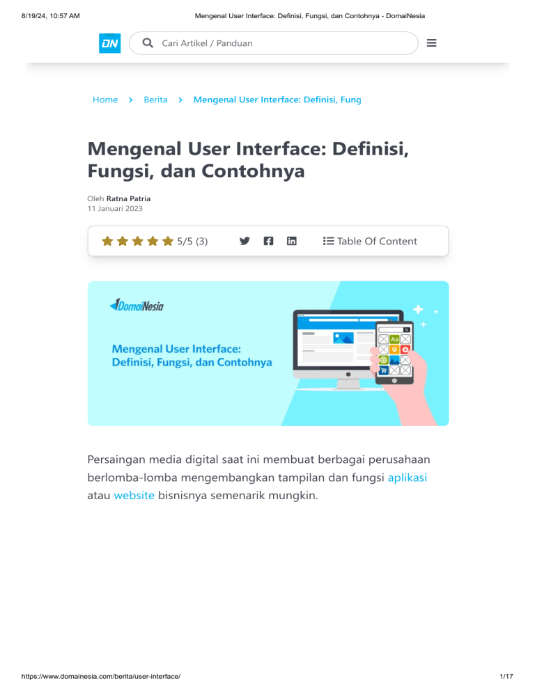 Mengenal User Interface - Patria