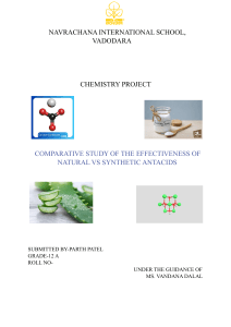 Antacids Investigatory Project in Chemistry: Neutralization Analysis