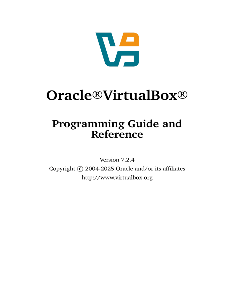 Oracle VirtualBox Programming Guide and Reference