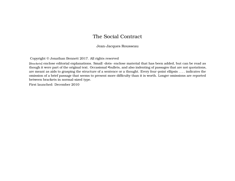 The Social Contract by Rousseau - Political Philosophy Text
