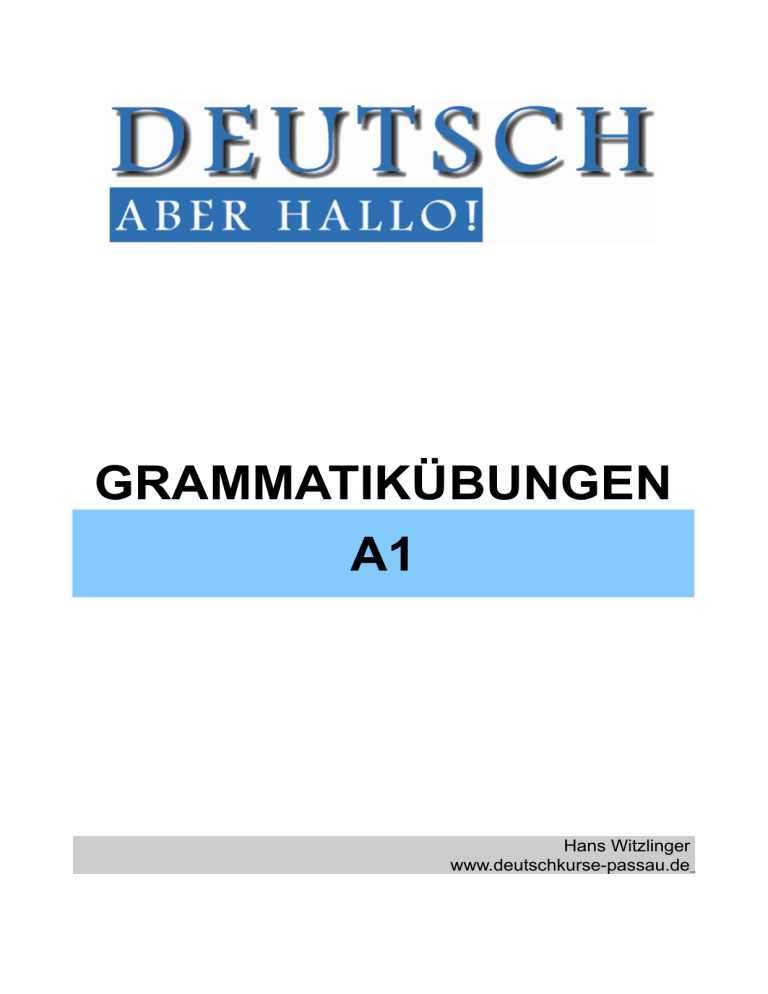 Grammatikübungen A1: Deutsch lernen für Anfänger