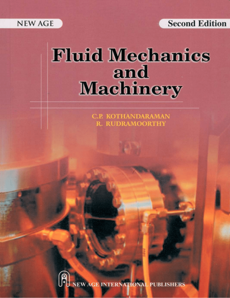 Fluid Mechanics and Machinery Textbook by Kothandaraman & Rudramoorthy