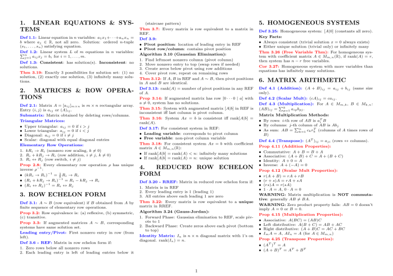 Linear Algebra: Equations, Matrices, and Vector Spaces
