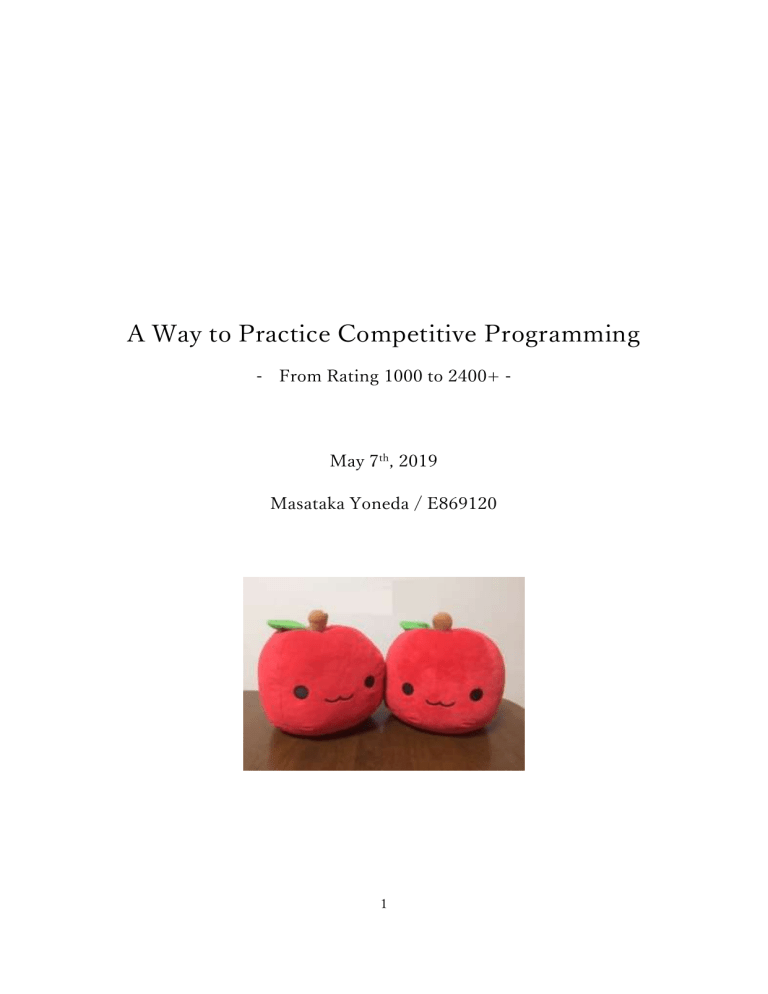 Competitive Programming Practice Guide: 1000 to 2400+