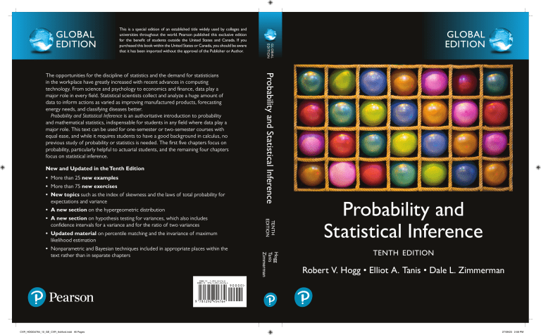 Probability and Statistical Inference Textbook