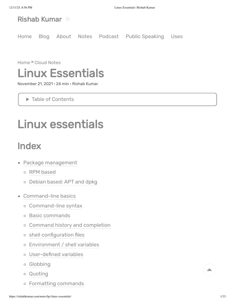 Linux Essentials Study Guide | Command-Line Basics