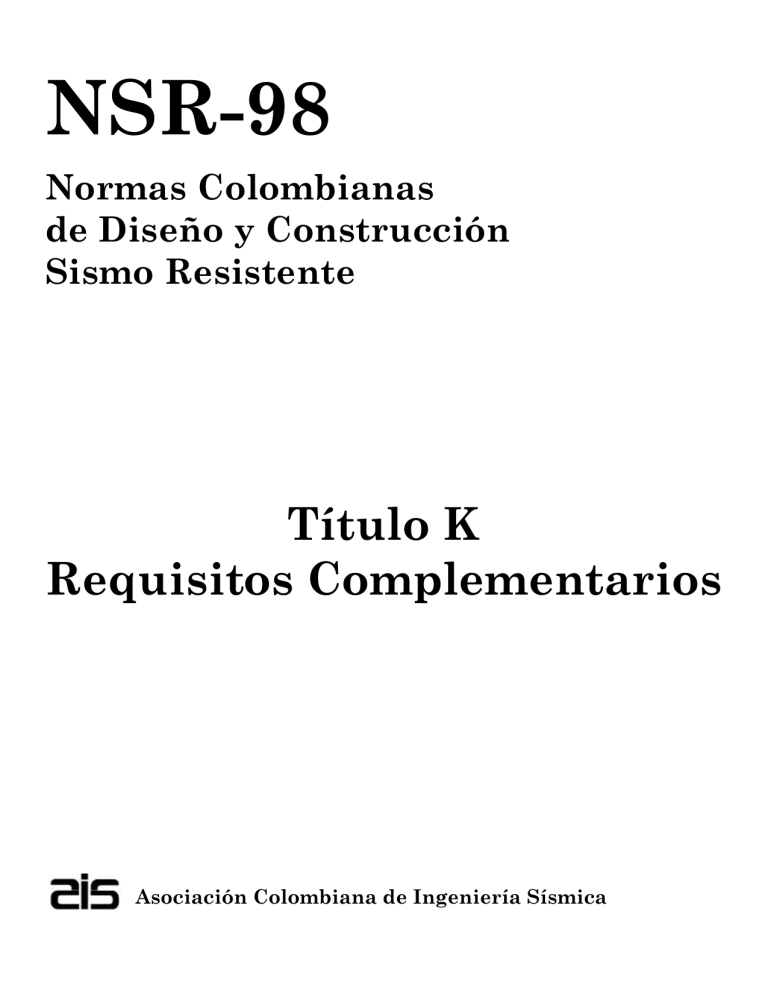 NSR-98 Título K | Norma Sismo Resistente Colombia