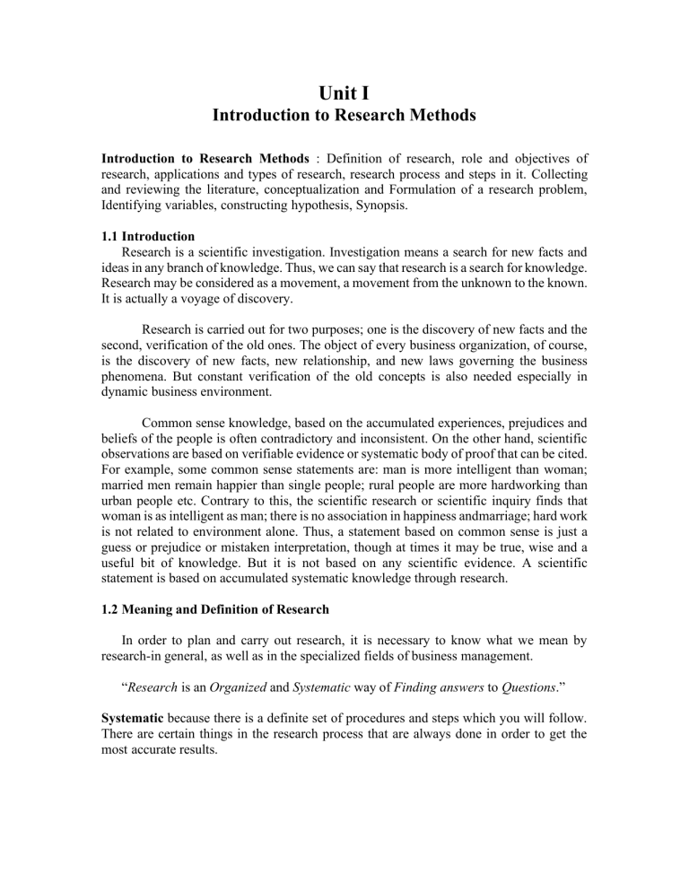 Introduction to Research Methods Guide