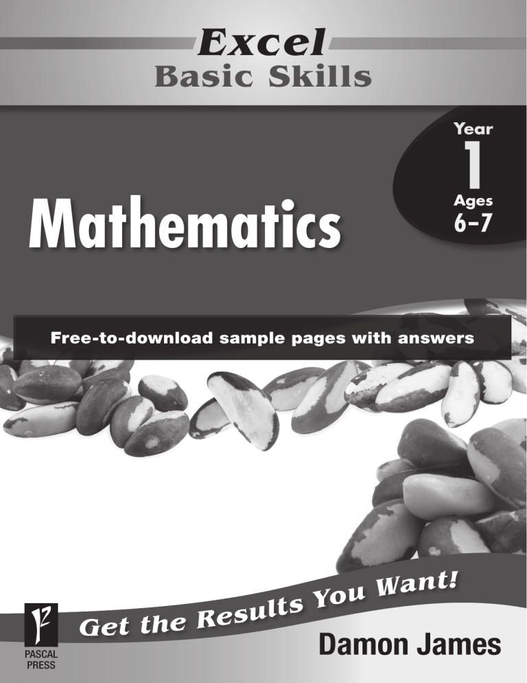 Year 1 Maths Workbook | Pascal Press Sample