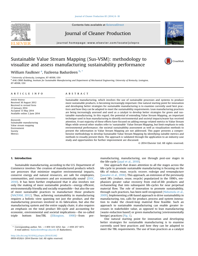 Sustainable Value Stream Mapping (Sus-VSM) Methodology