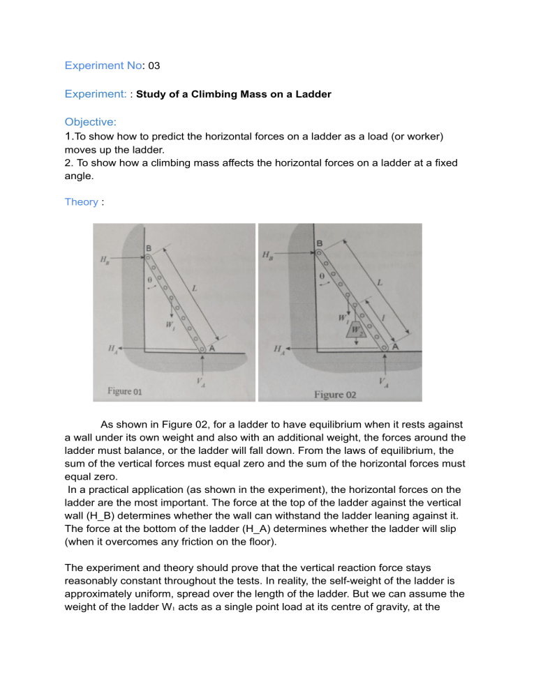Physics Lab: Ladder Equilibrium & Forces