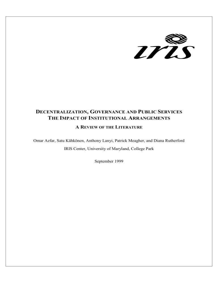 Decentralization Impact on Public Services