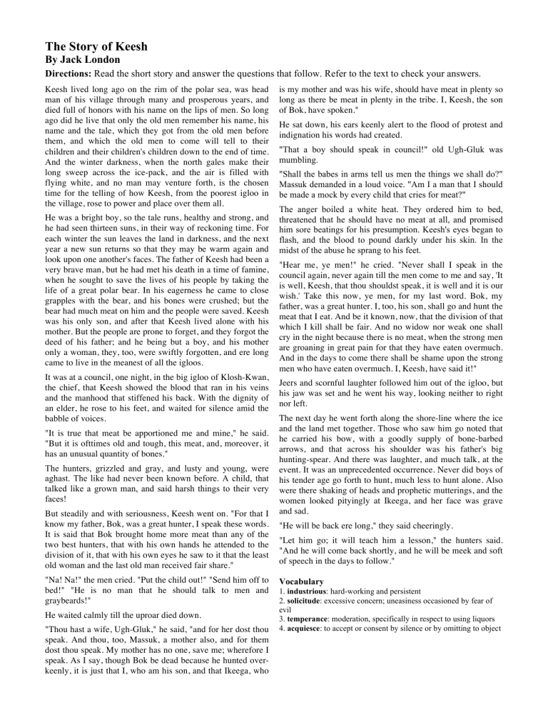 The Story of Keesh by Jack London
