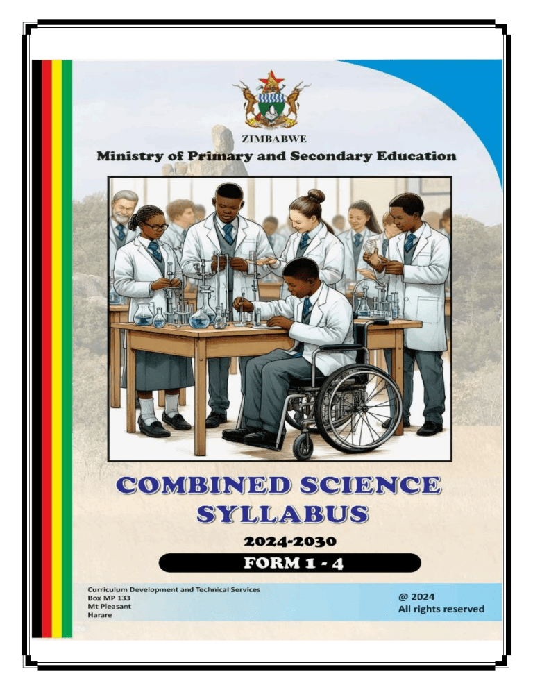 Zimbabwe Combined Science Syllabus 2024-2030 Form 1-4