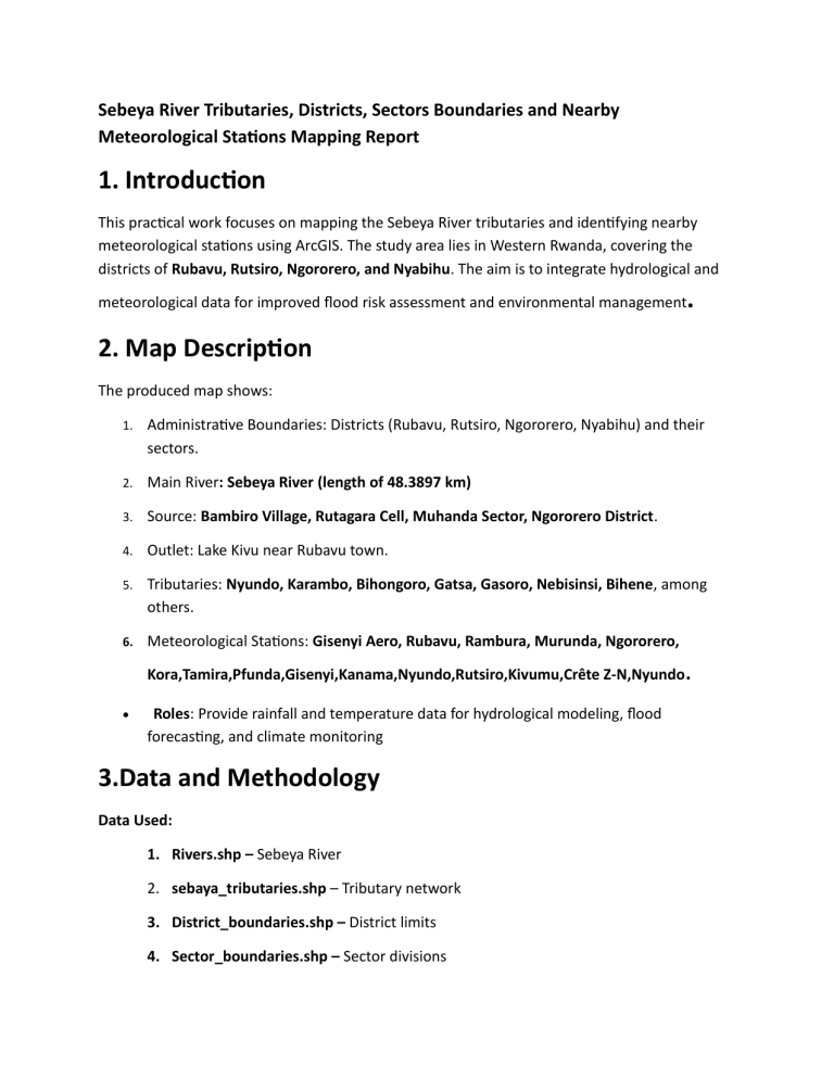 Sebeya River GIS Mapping Report Rwanda