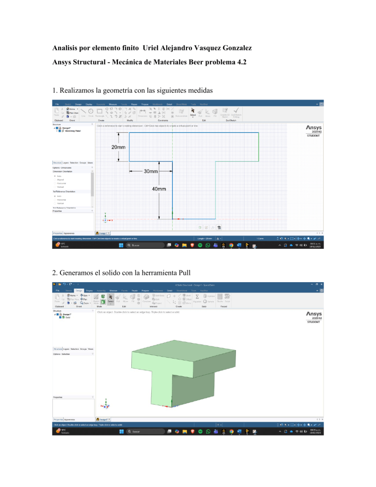 Tutorial Ansys: Análisis de Elementos Finitos