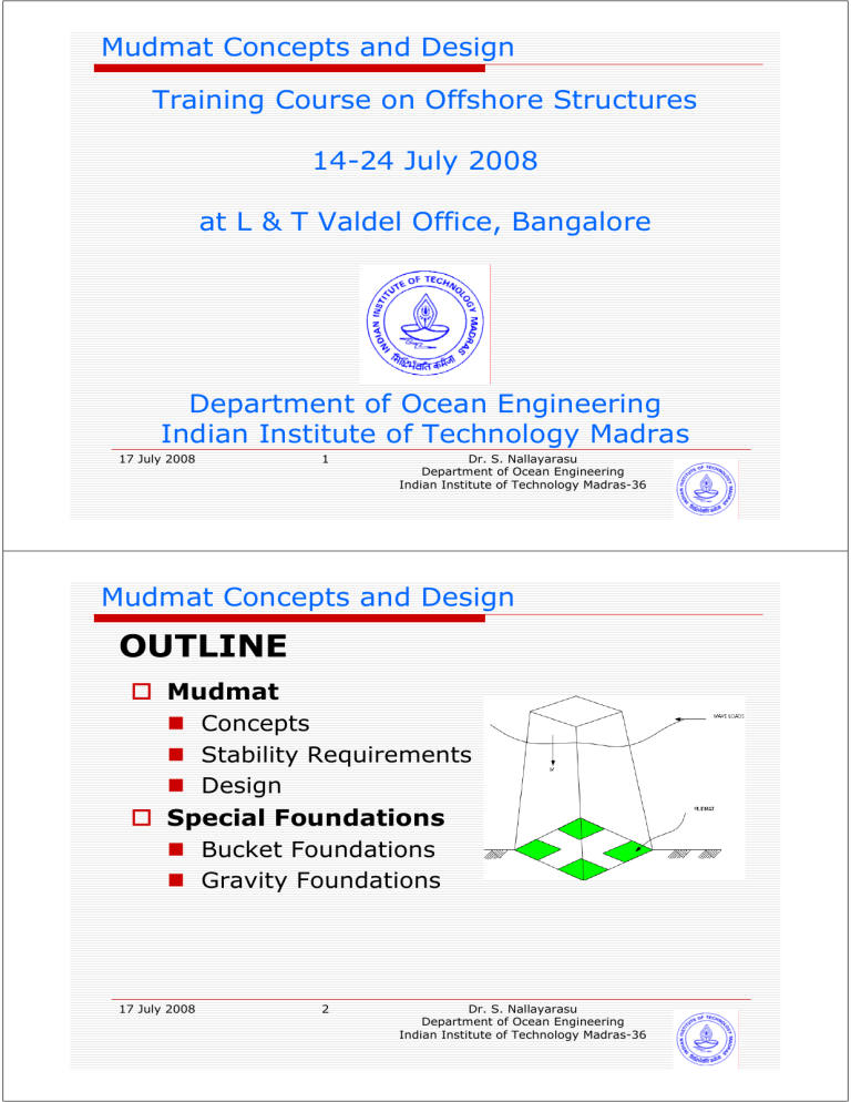Mudmat Design for Offshore Structures