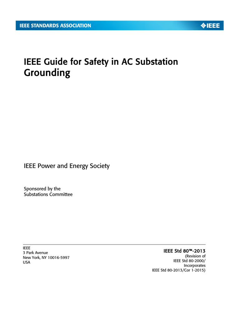IEEE Guide for AC Substation Grounding Safety