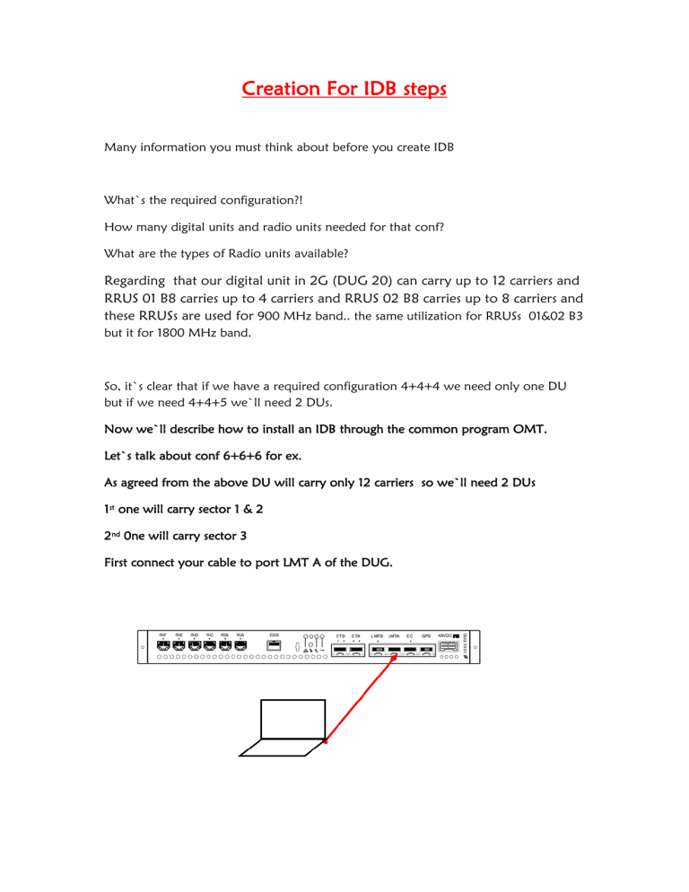 Ericsson RBS IDB Installation Guide