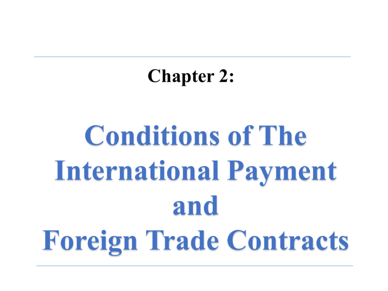 International Payment & Foreign Trade Contracts
