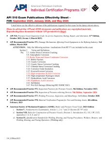 API 510 Exam Publications List (2025-2026) - Official Guide