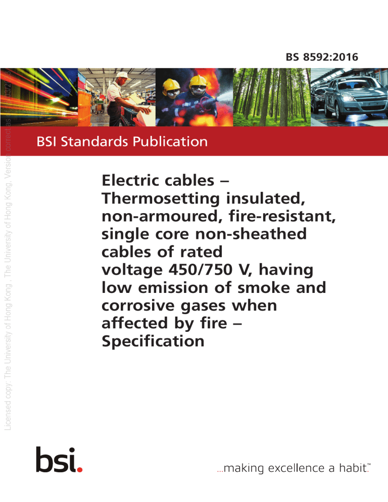 BS 8592:2016 Fire Resistant Cable Specification