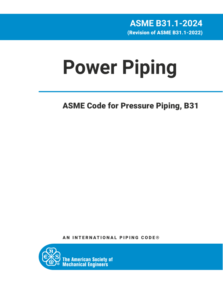 ASME B31.1-2024 Power Piping Code