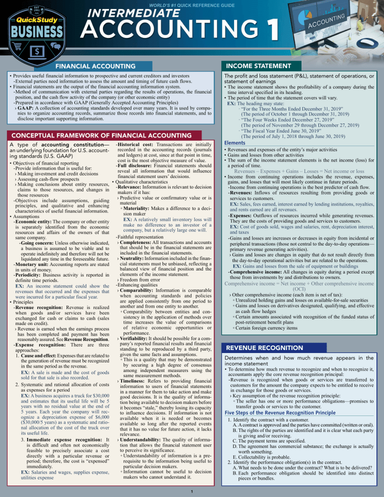Financial Accounting Quick Reference Guide