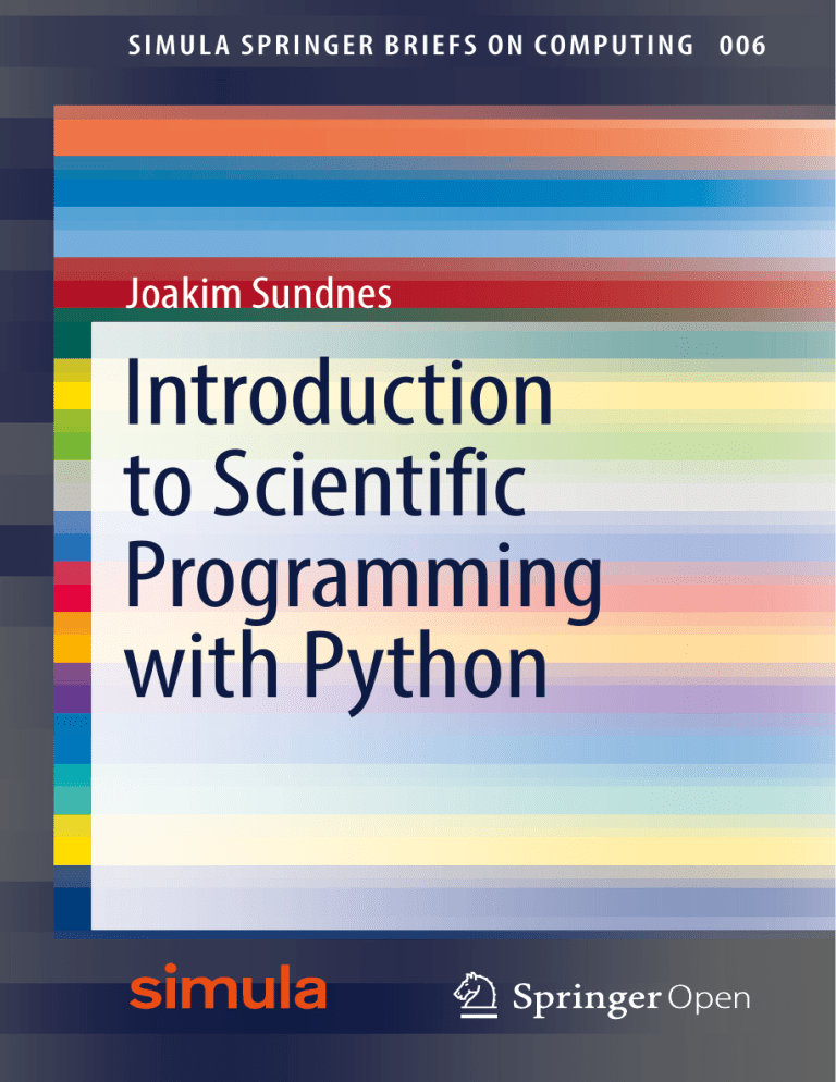 Intro to Scientific Programming with Python