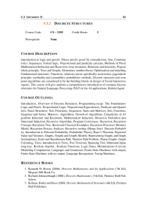 Discrete Structures CS-1203 Course Outline