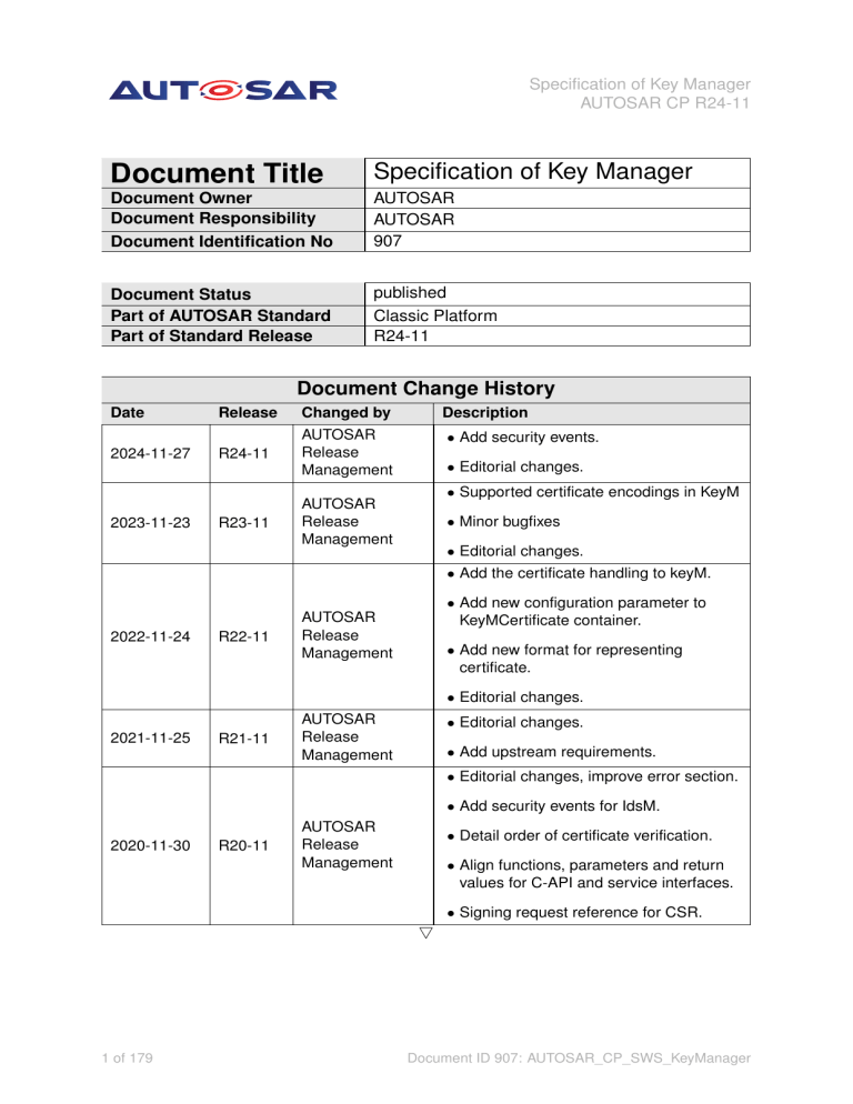 AUTOSAR Key Manager Specification R24-11