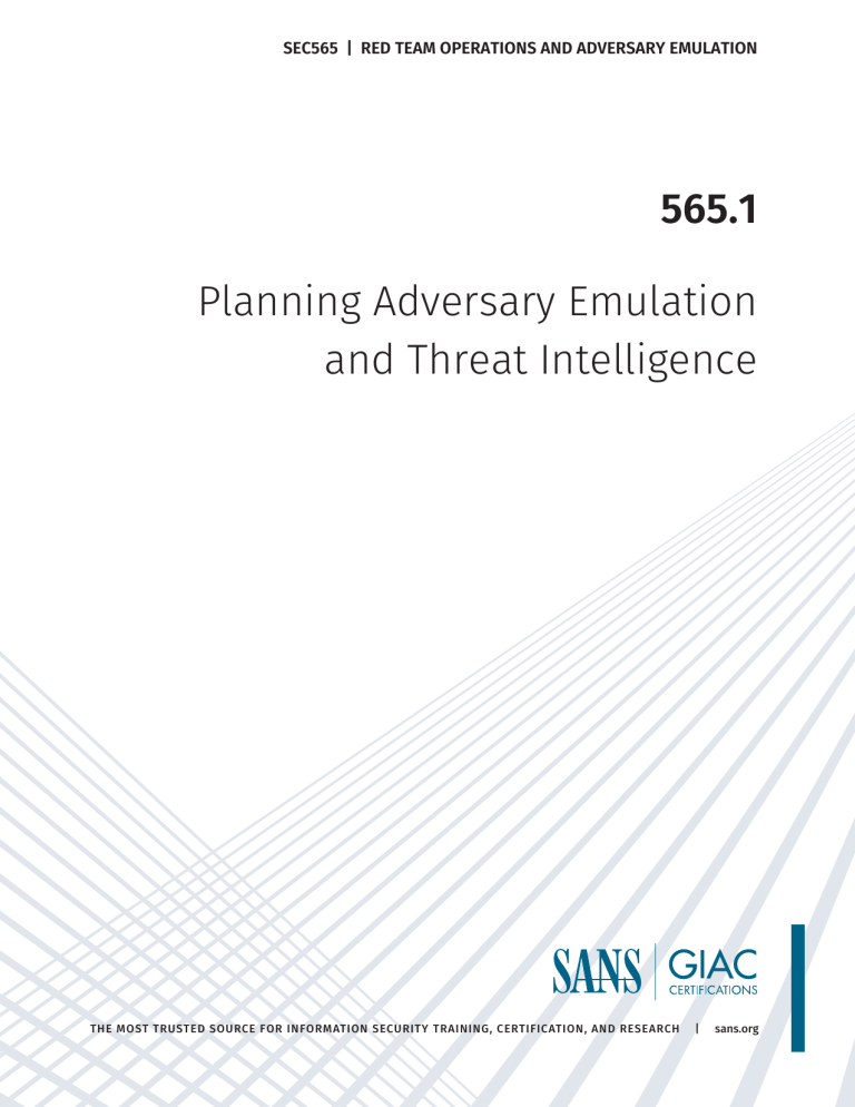 SEC565 Red Team Operations Course Overview