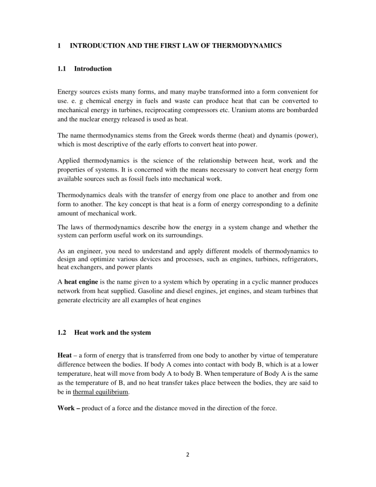 Thermodynamics: First Law and Energy Conservation