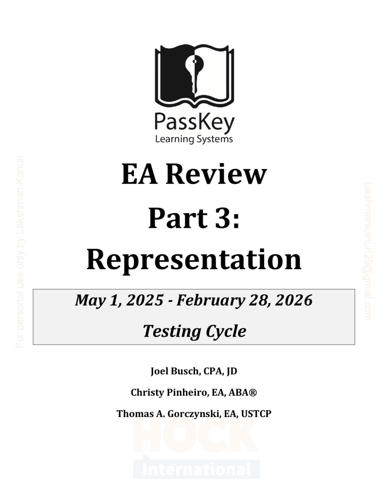 EA Review Part 3: Representation Textbook