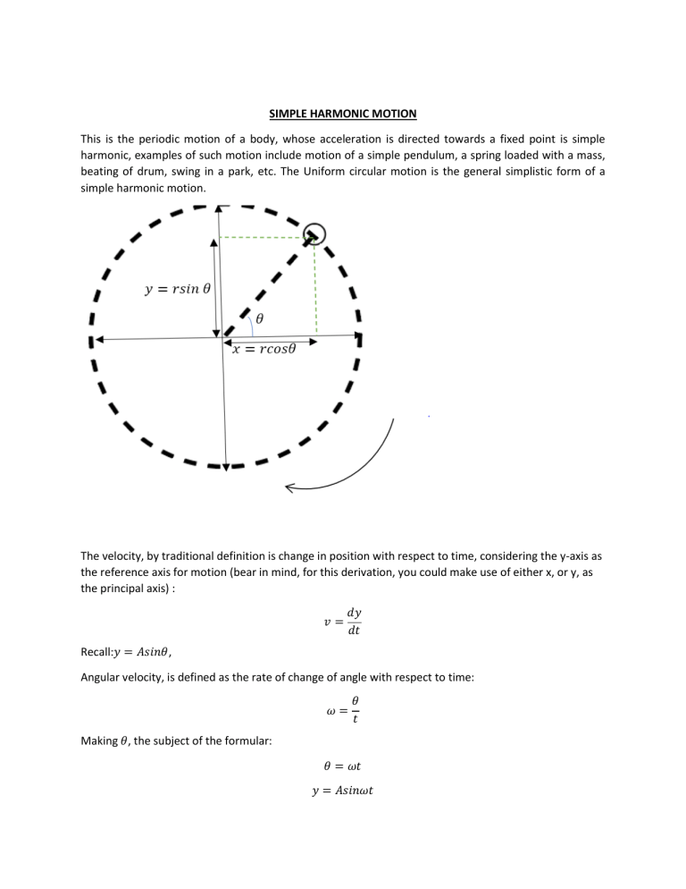 Simple Harmonic Motion: Physics Lecture Notes