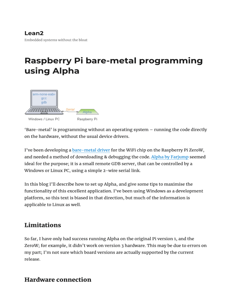 Raspberry Pi Bare-Metal GPIO Tutorial
