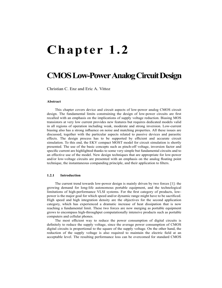 CMOS Low-Power Analog Circuit Design Guide