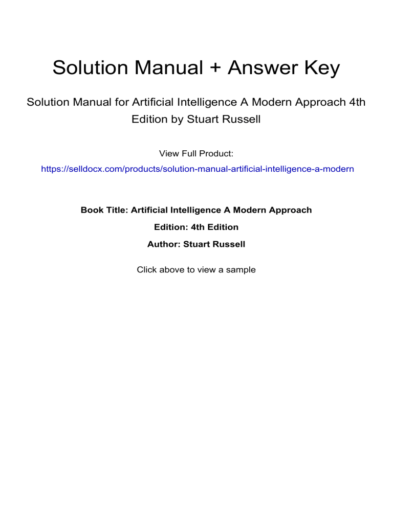 AI a Modern Approach 4th Ed Solutions