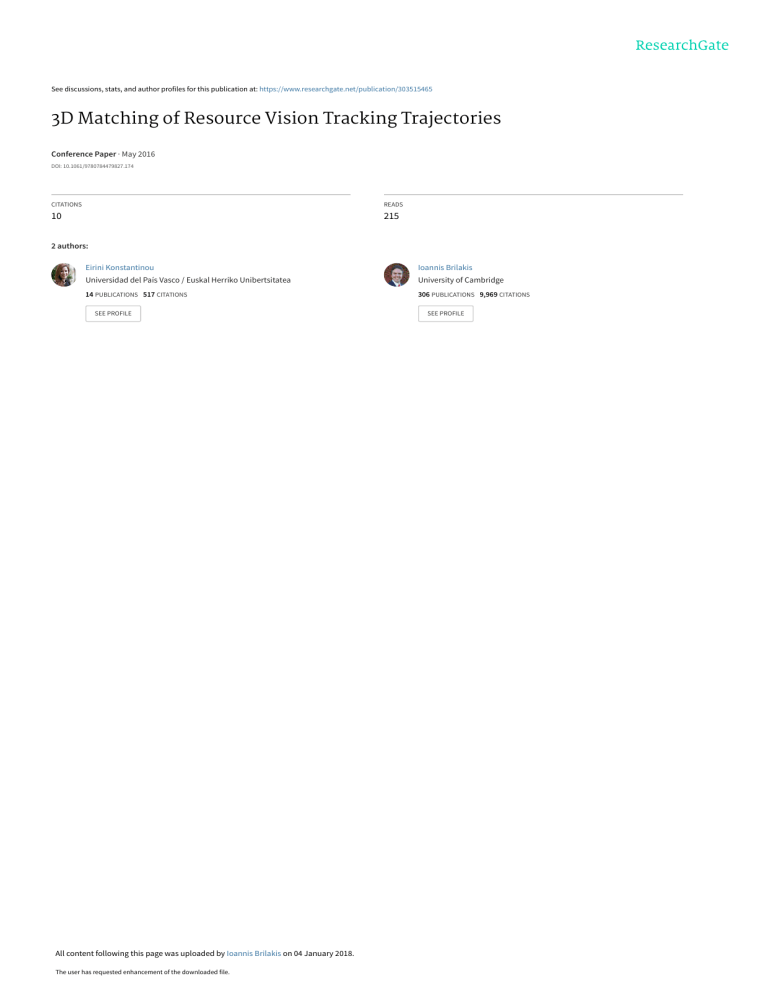 3D Matching of Vision Tracking Trajectories in Construction
