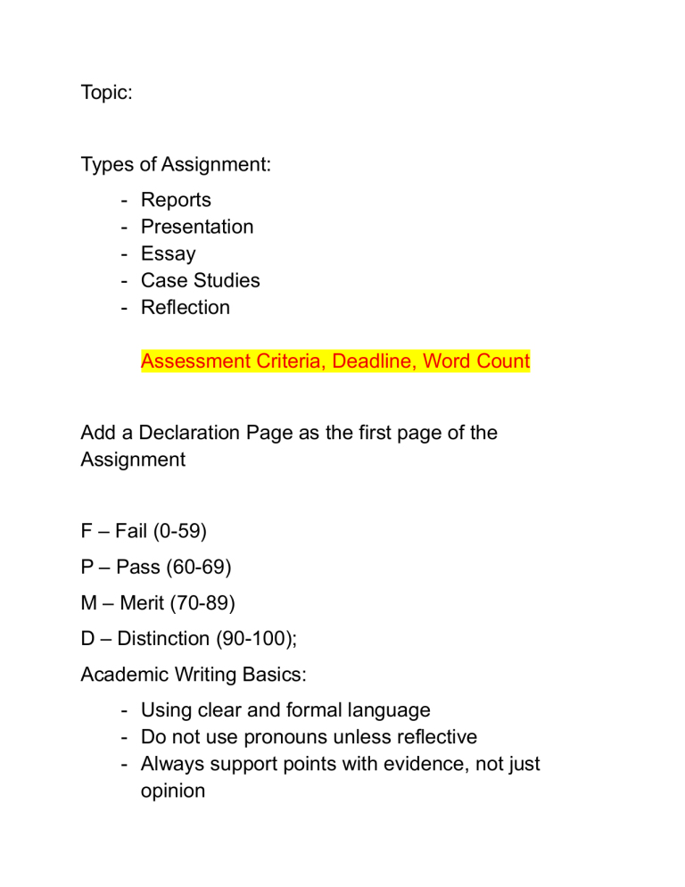 Academic Assignment Writing Guide