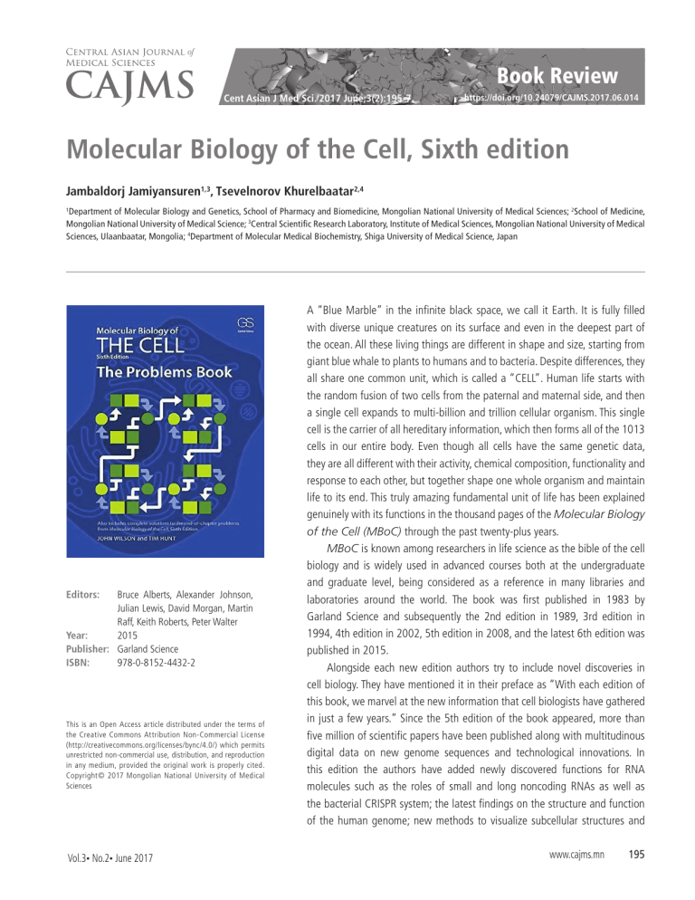 Molecular Biology of the Cell 6th Edition Review