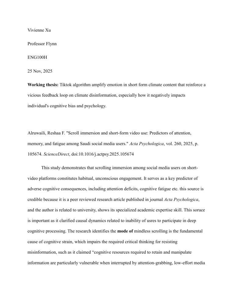 TikTok Algorithm & Climate Disinfo