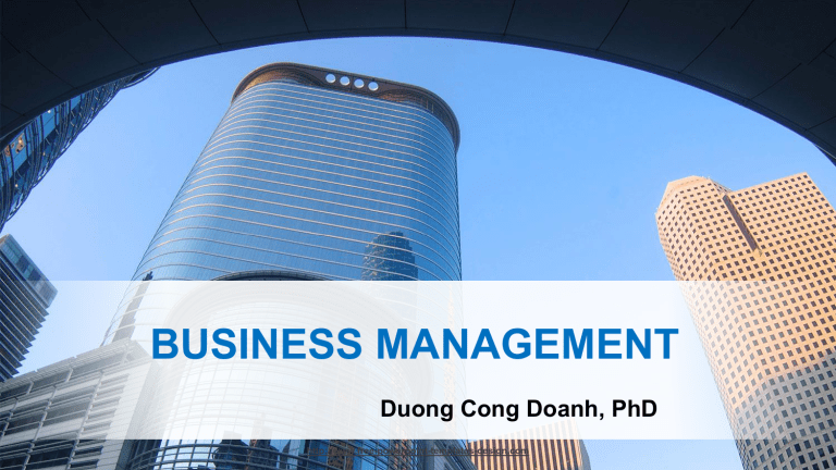 Business Management Course Presentation