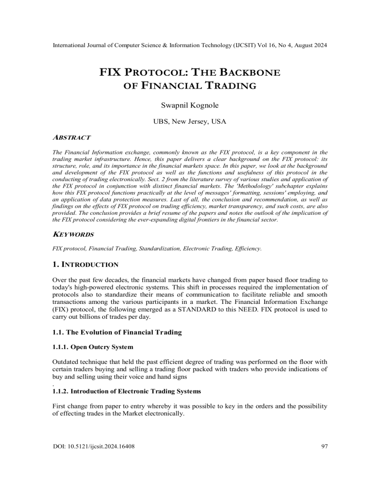 FIX Protocol: The Backbone of Financial Trading
